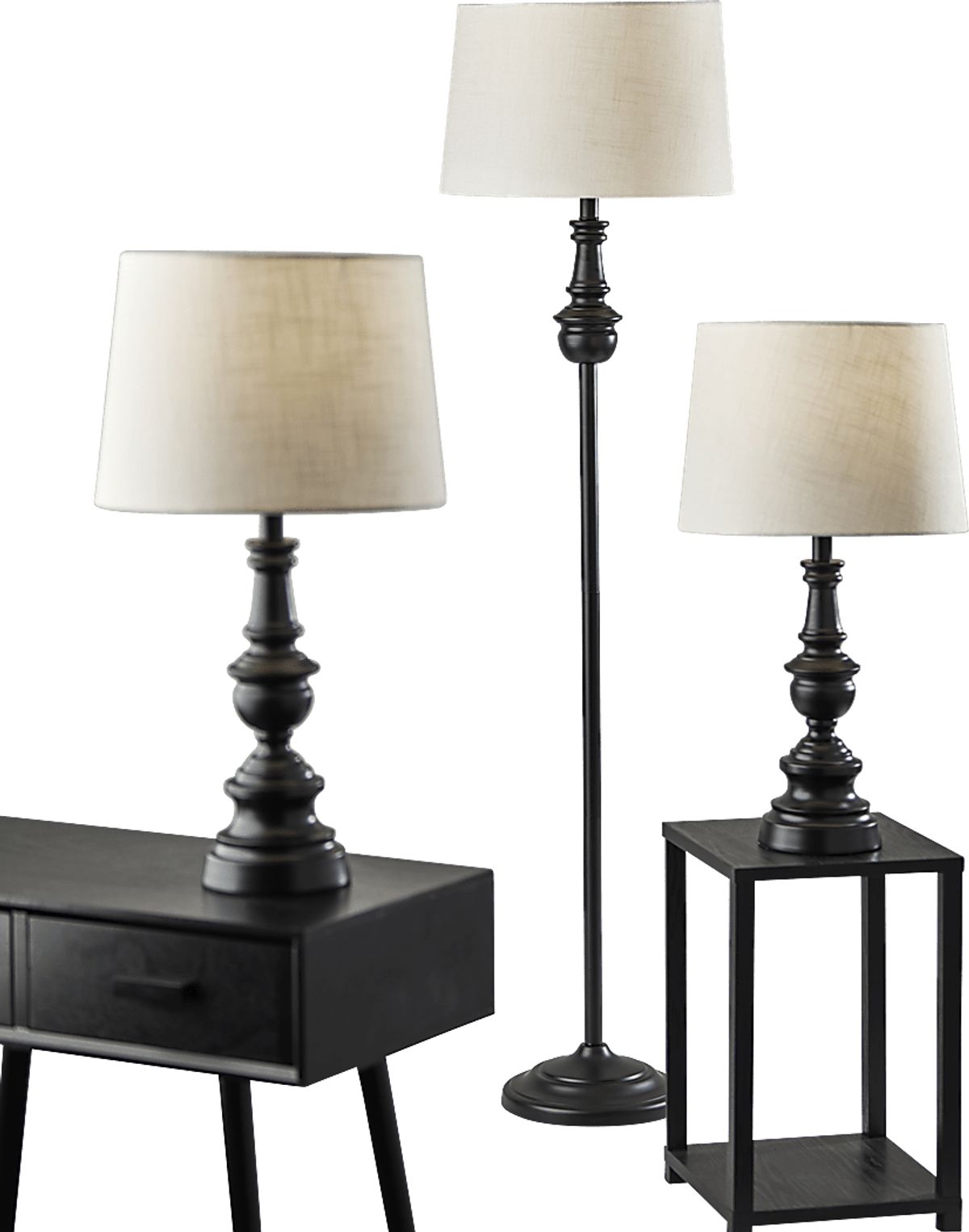Gennaker Cay 3 Pc Bronze Brown,Yellow Set Of Lamps | Rooms to Go