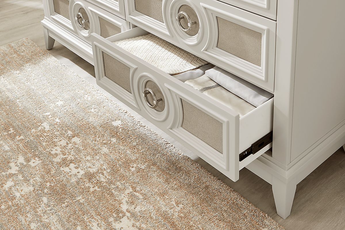 Gianna Lane 7 Pc Ivory Light Wood,White King Bedroom Set With 3 Pc King ...