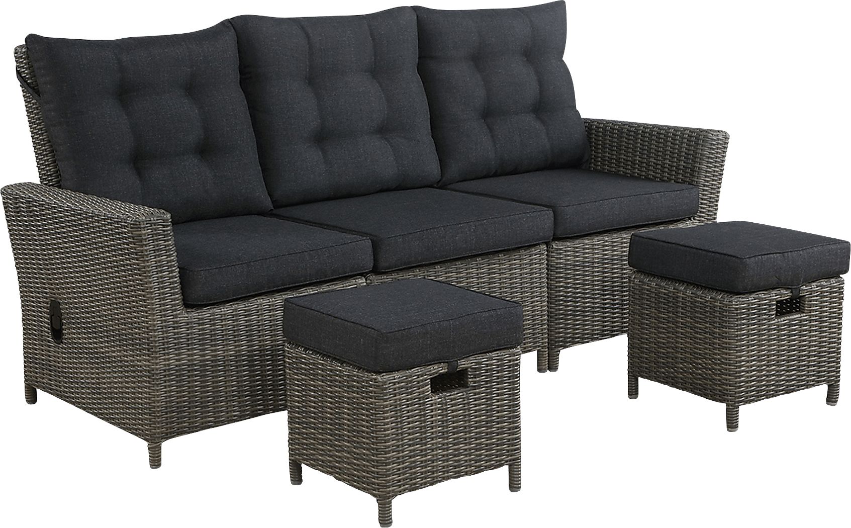 Gilleland Wicker Gray Polyester Fabric Outdoor Seating Set | Rooms to Go