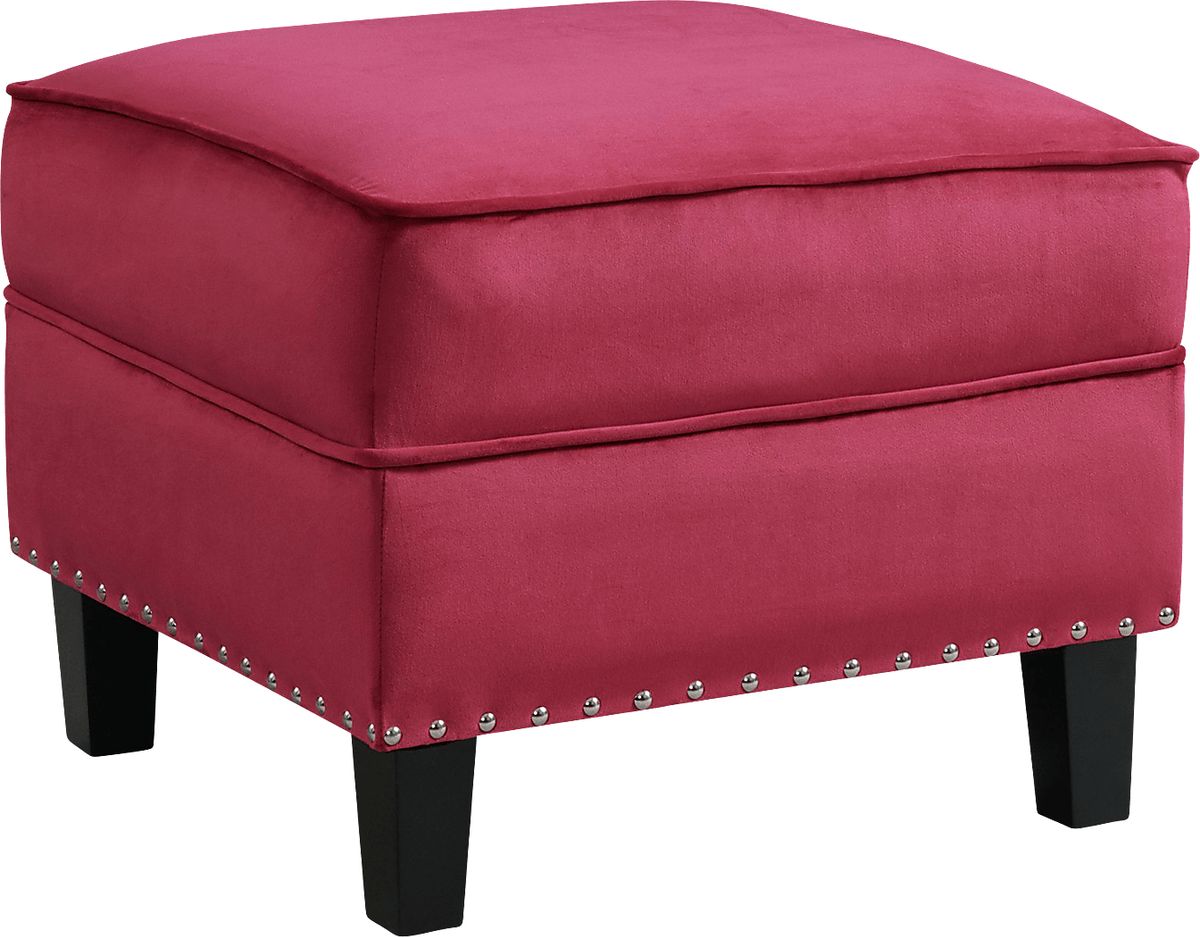 Ginnbrooke Red Polyester Fabric Ottoman | Rooms to Go
