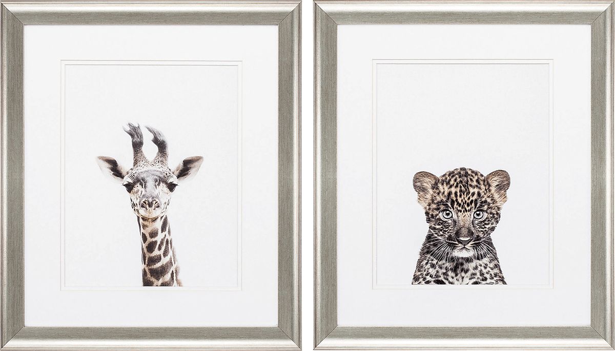 Giraffe Leopard Set Of 2 Artwork | Rooms to Go