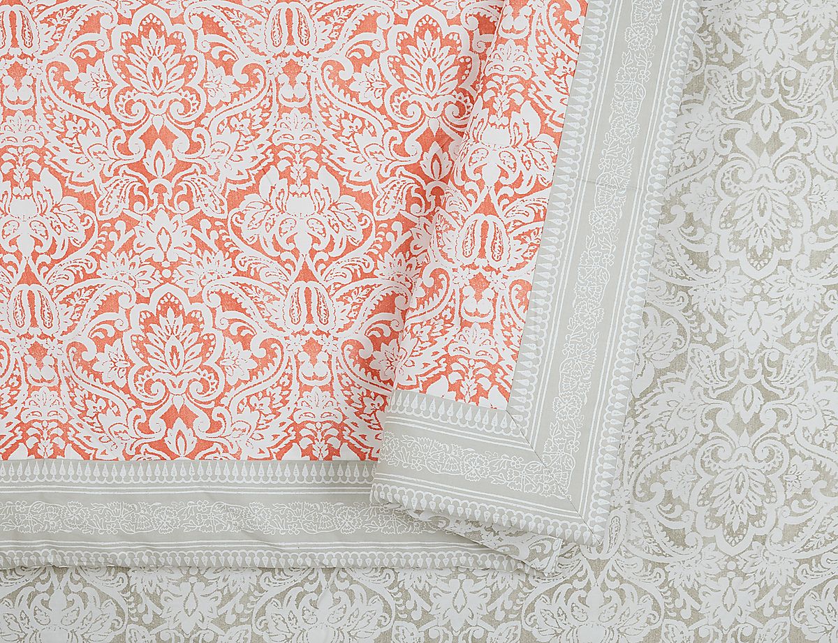 Gisa Orange Orange,Red 3 Pc Full/Queen Comforter Set | Rooms to Go