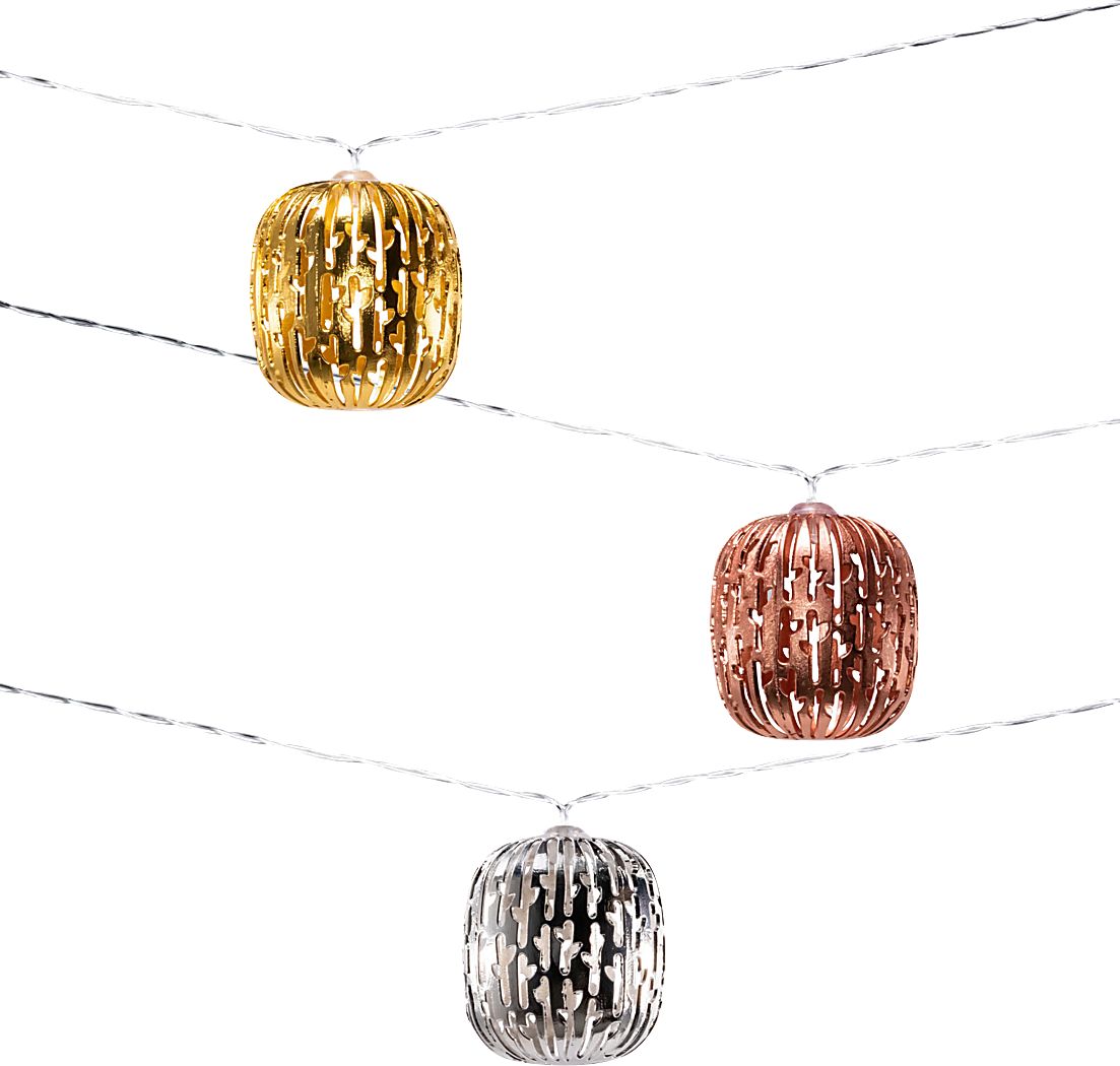 Gleaming Cactus Multi Outdoor Solar String Lights - Rooms To Go