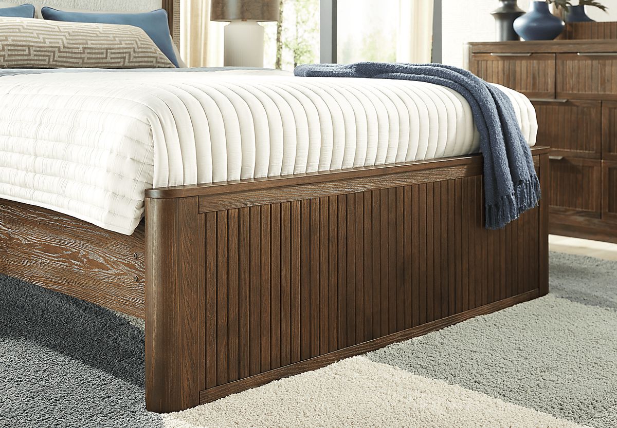 Glenfair 5 Pc Tobacco Dark Wood King Bedroom Set With 3 Pc King ...