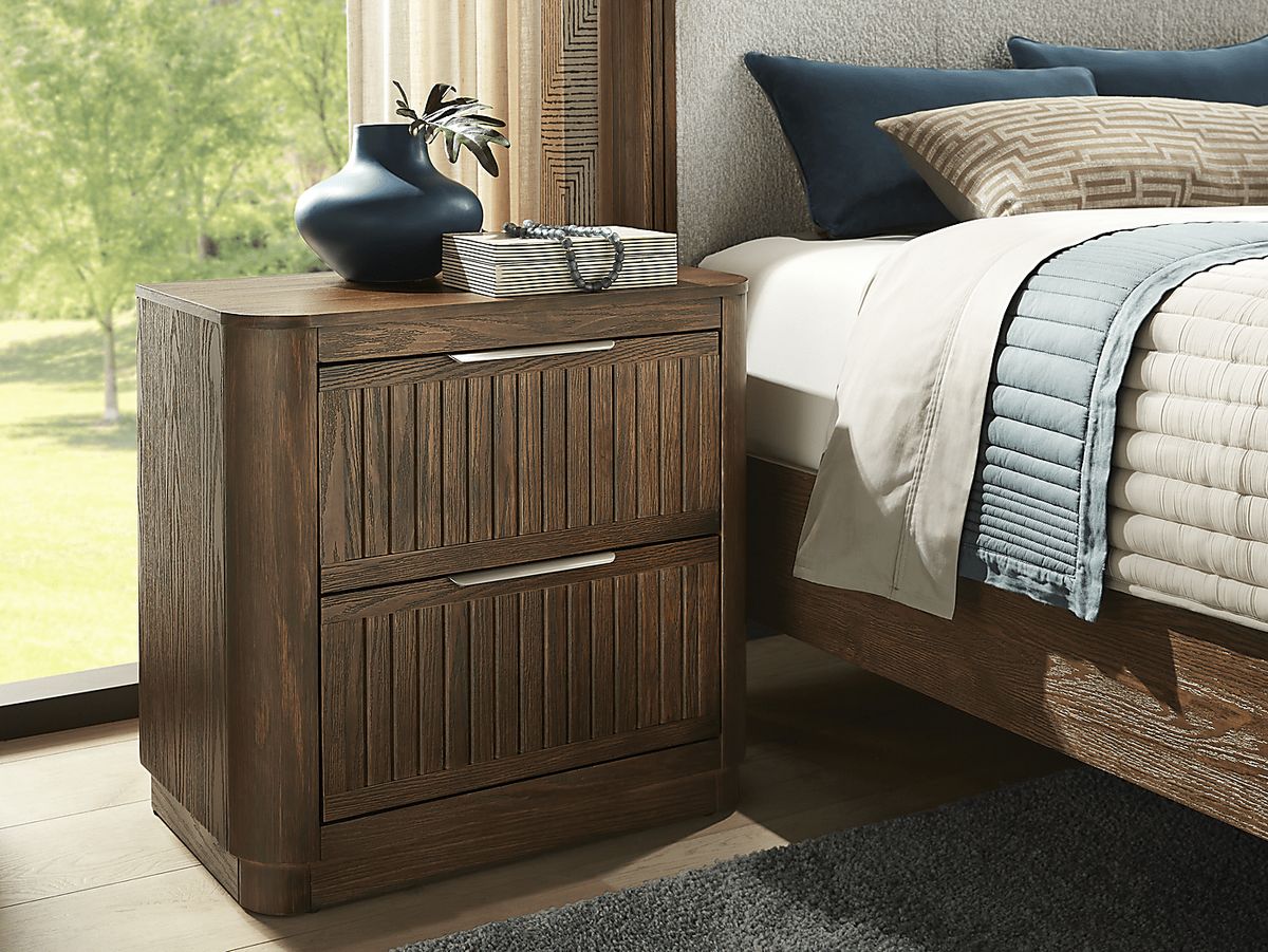 Glenfair 5 Pc Tobacco Dark Wood Queen Bedroom Set With 3 Pc Queen ...
