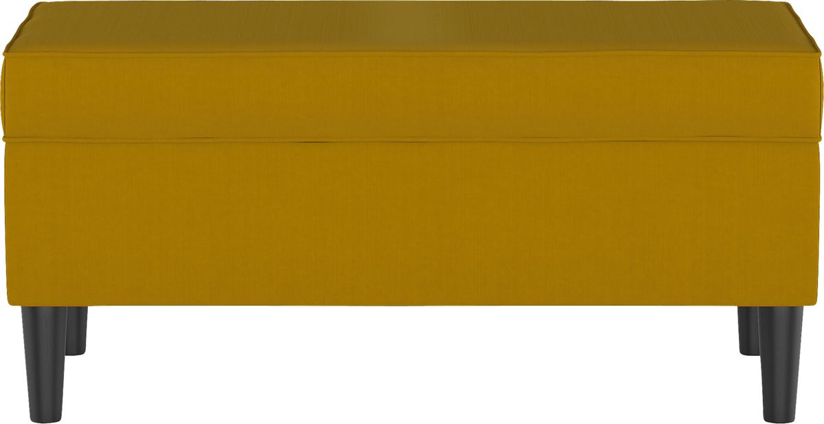 Golden Rust Dijon Yellow Storage Bench | Rooms to Go