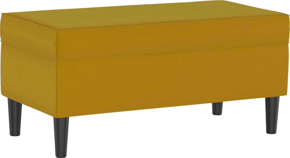 Golden Rust Dijon Yellow Storage Bench | Rooms to Go
