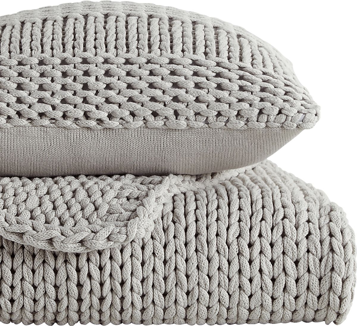 Goldriver Light Gray Acrylic Fabric Throw Blanket | Rooms to Go