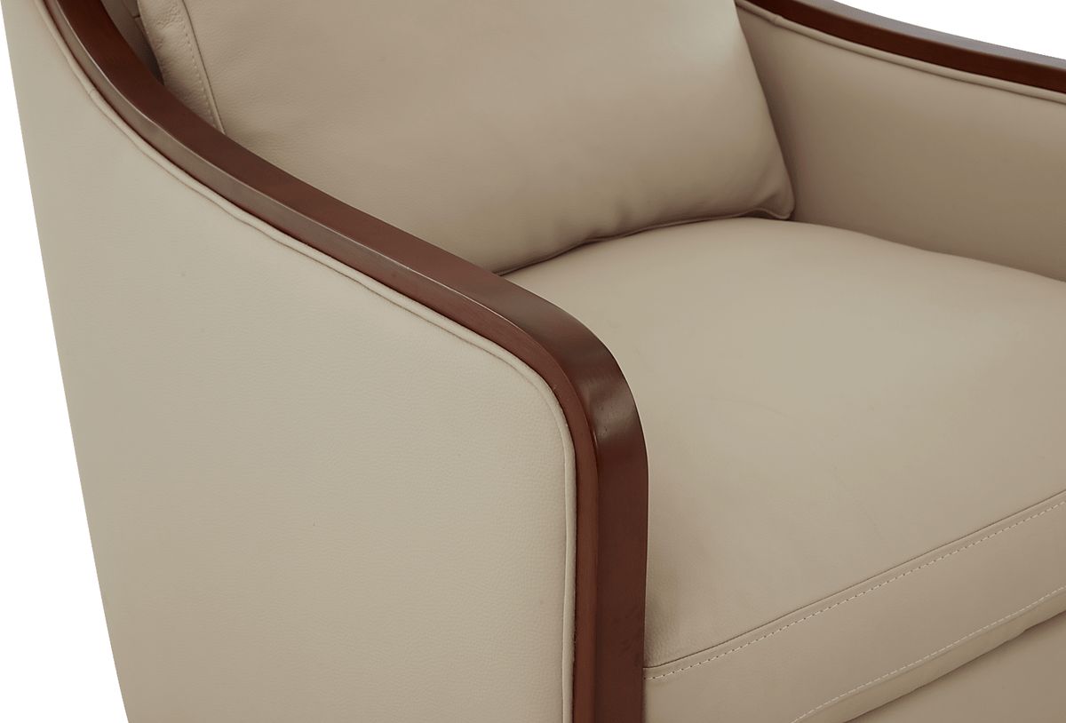 Gordon Beige Leather Swivel Accent Chair | Rooms to Go