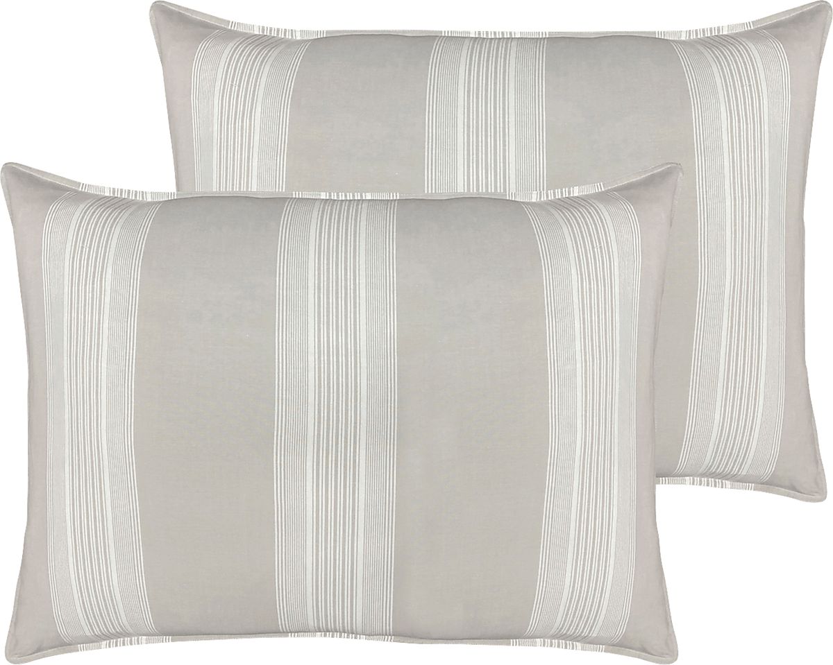 Graegle Gray,Ivory Beige,Gray Cotton Fabric King Linen | Rooms to Go