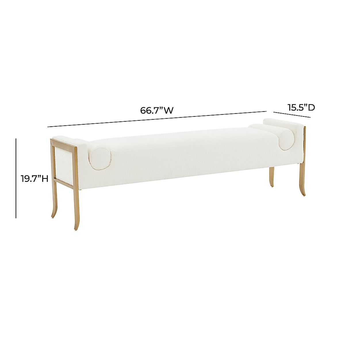 Grandey Cream Beige Polyester Fabric Bench | Rooms to Go