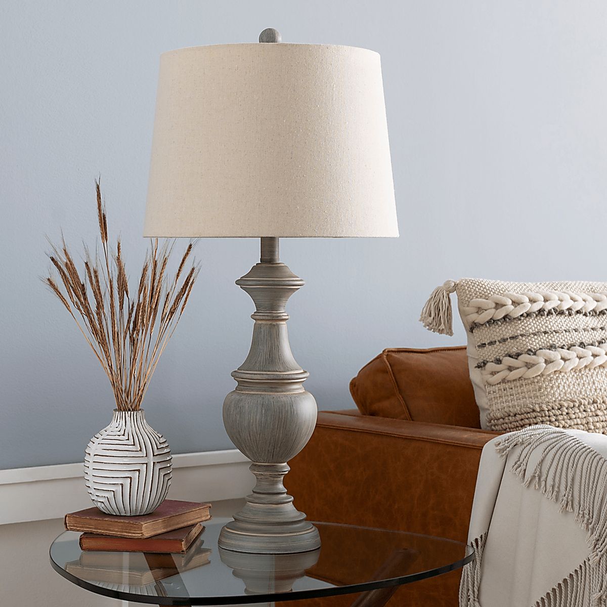 Granite Circle Gray Table Lamp | Rooms to Go