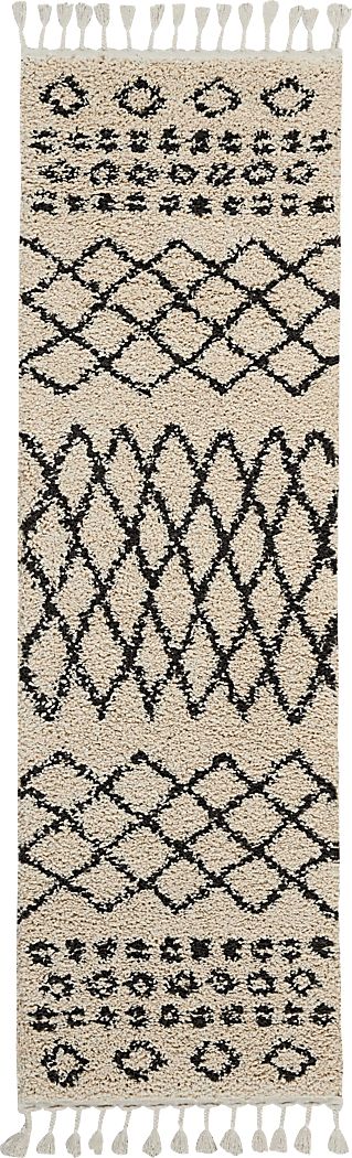 Graphic Patterns Cream 2'2 x 8'1 Runner Rug - Rooms To Go
