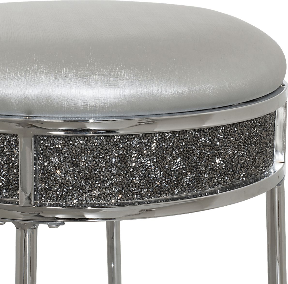 Grayhampton Silver Vanity Stool - Rooms To Go
