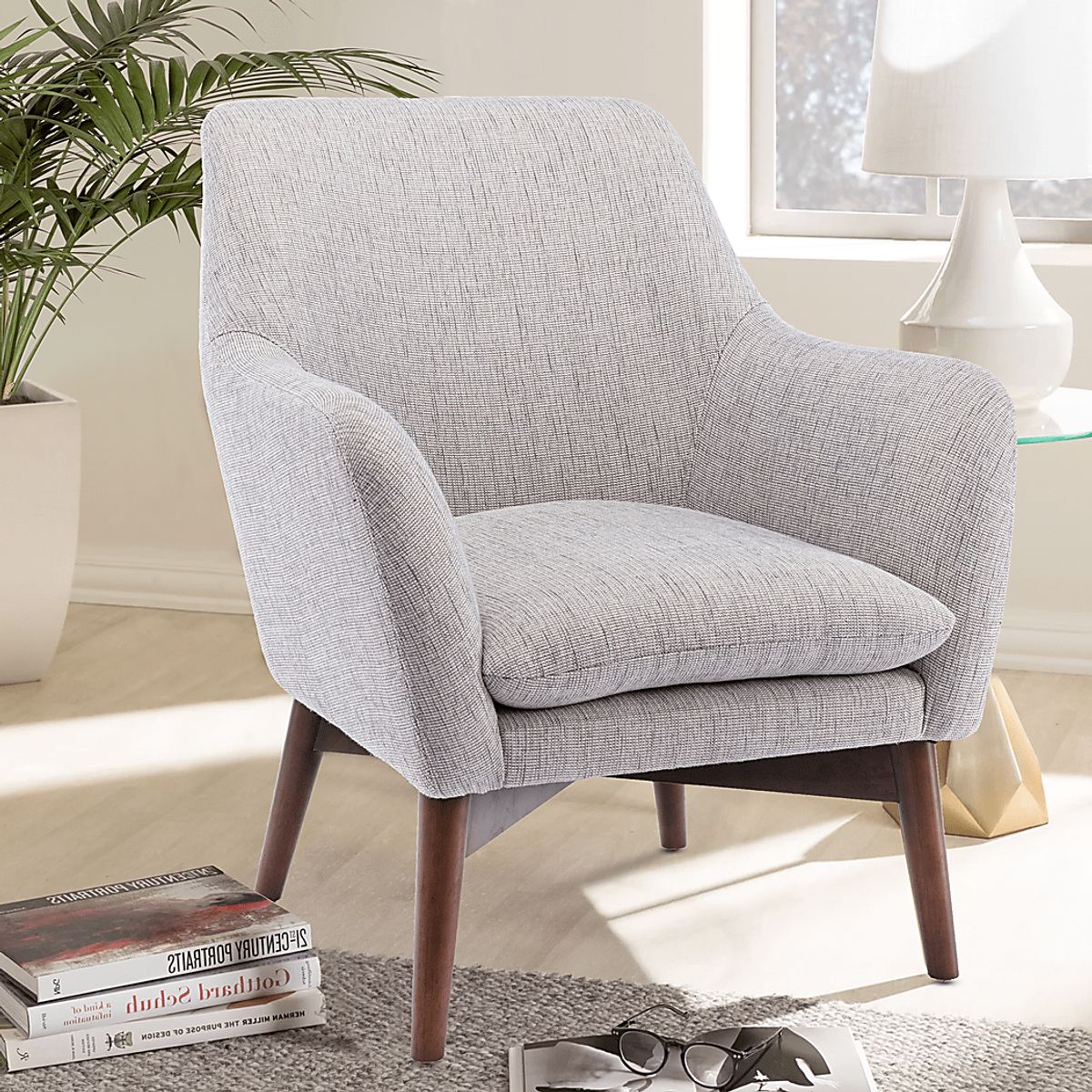 Grayslake Gray Polyester Fabric Accent Chair | Rooms to Go