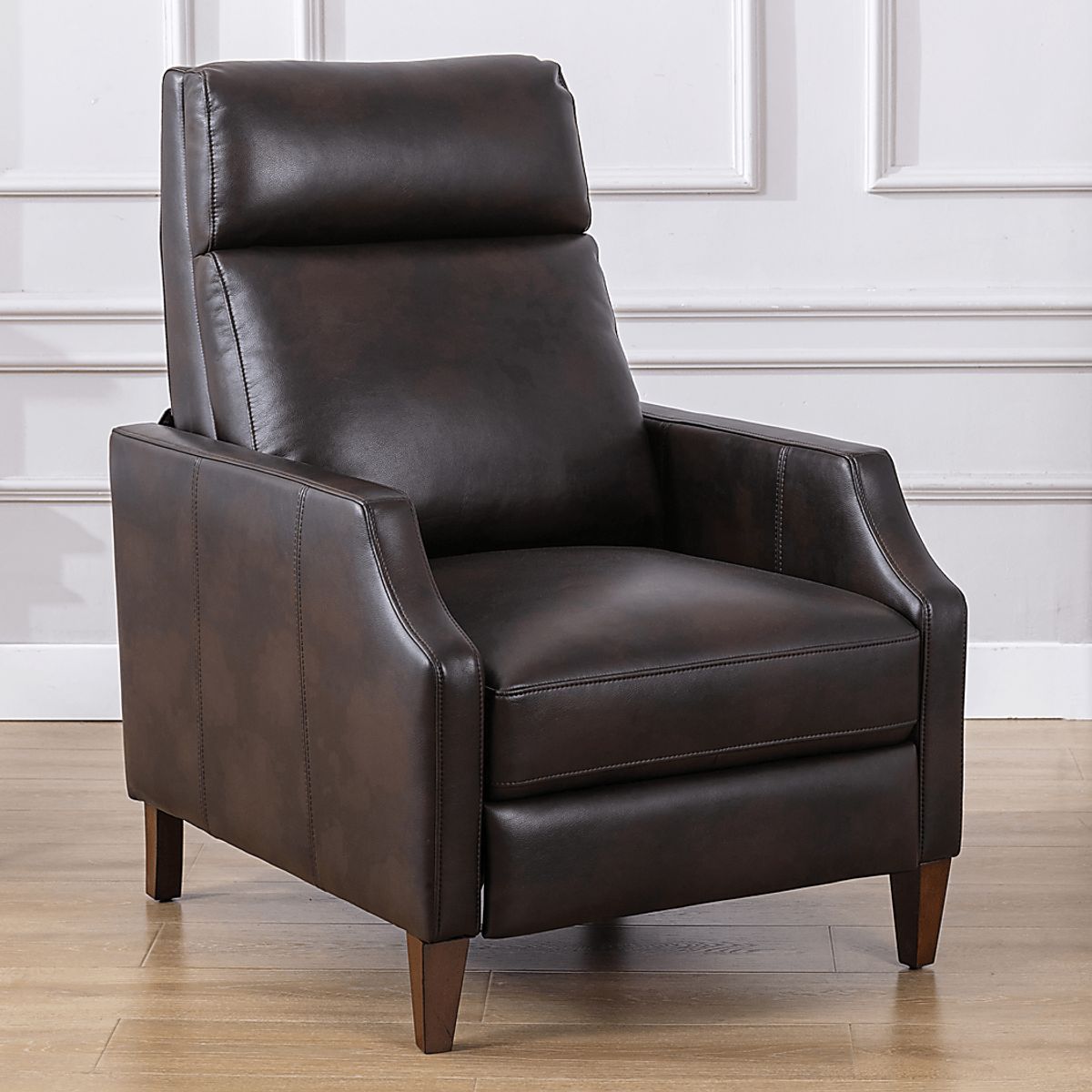 Grayview Brown Polyurethane Fabric Push Back Recliner | Rooms to Go
