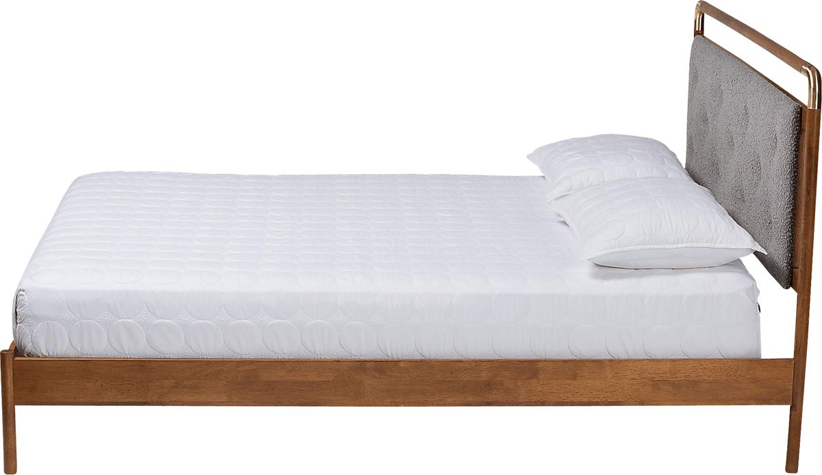 Greenawalt Light Gray Polyester Fabric Queen Bed | Rooms to Go