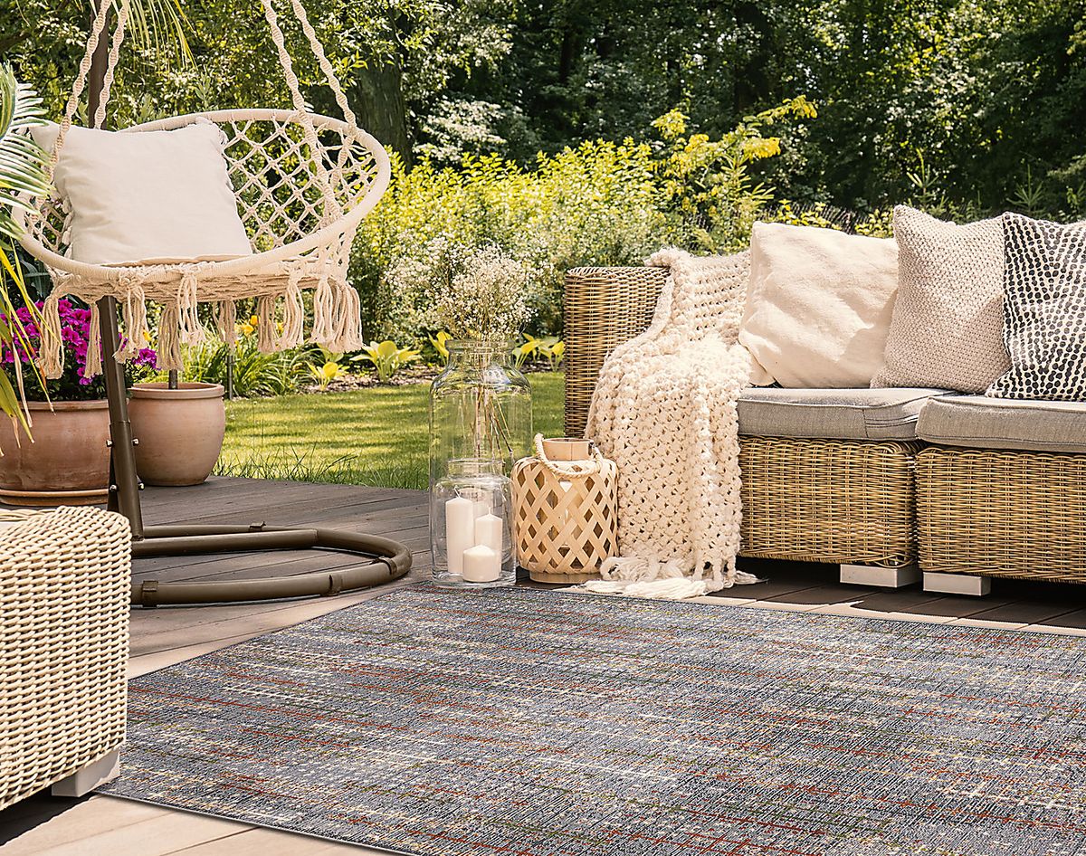 Greeta Charcoal Black,Gray Outdoor Rugs | Rooms to Go