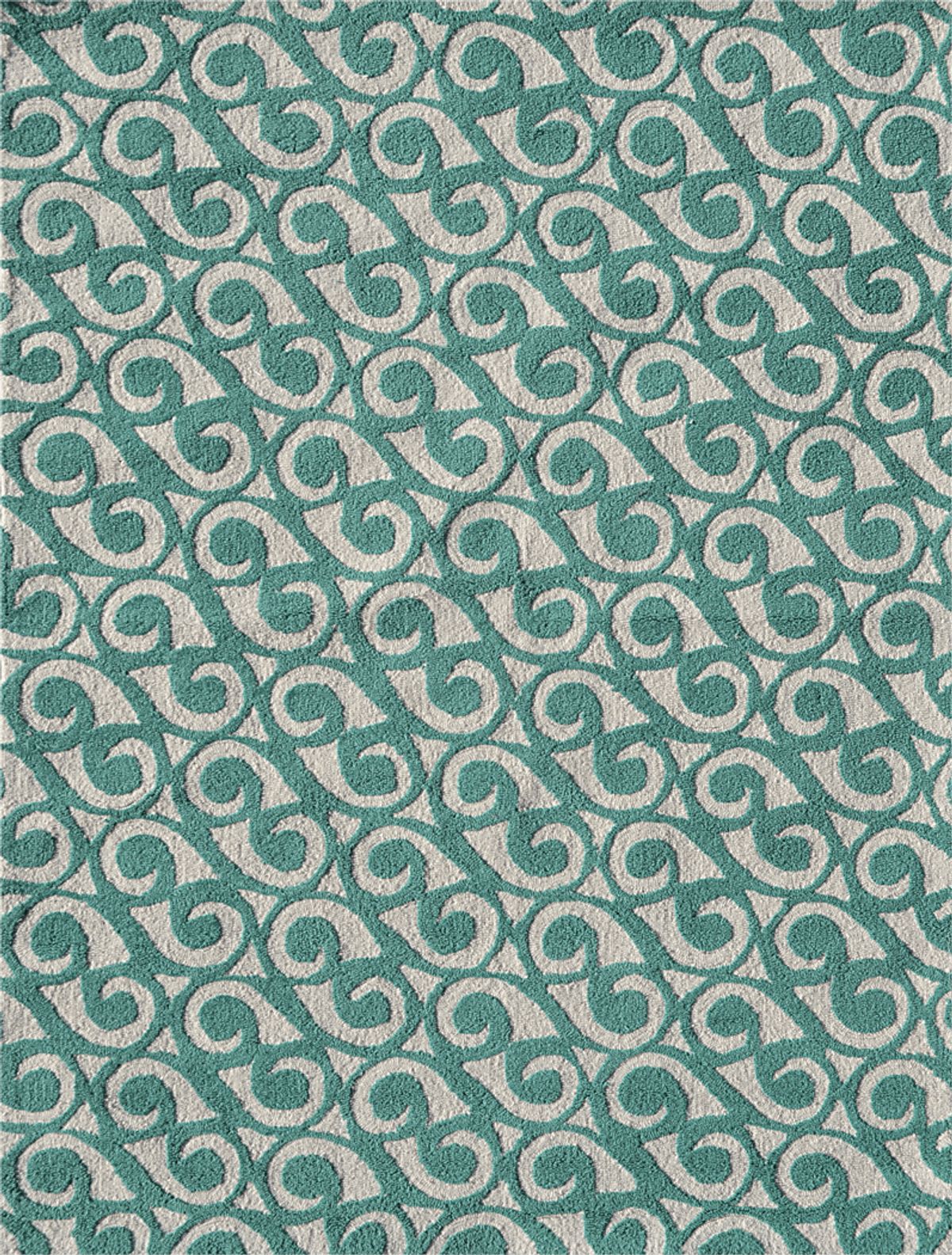 Greris Teal,White Blue,Green,White Outdoor Rugs | Rooms to Go