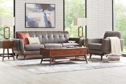 Greyson 2 Pc Gray Leather Living Room Set With Sofa, Loveseat | Rooms to Go