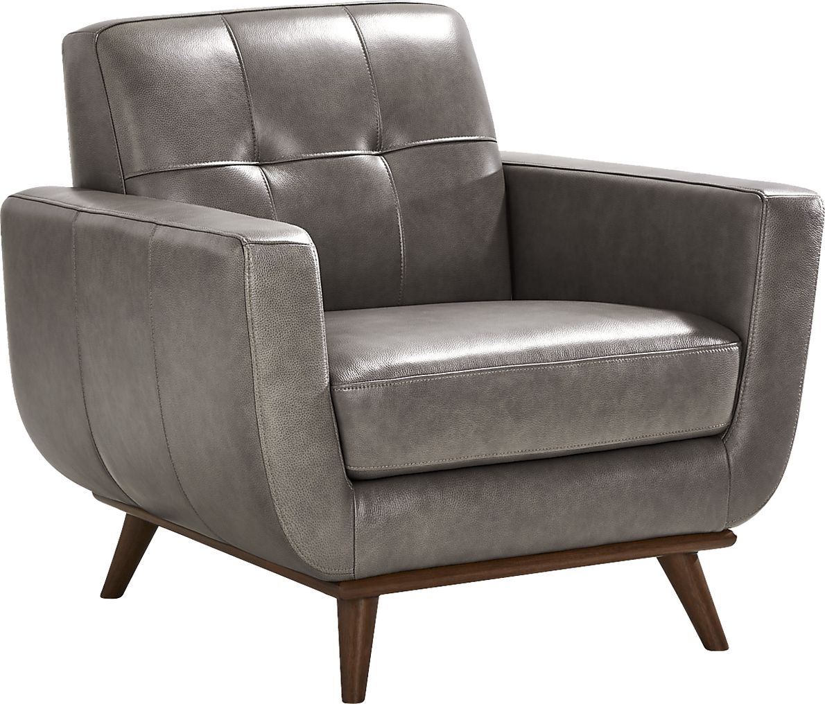 Greyson Gray Leather Chair - Rooms To Go