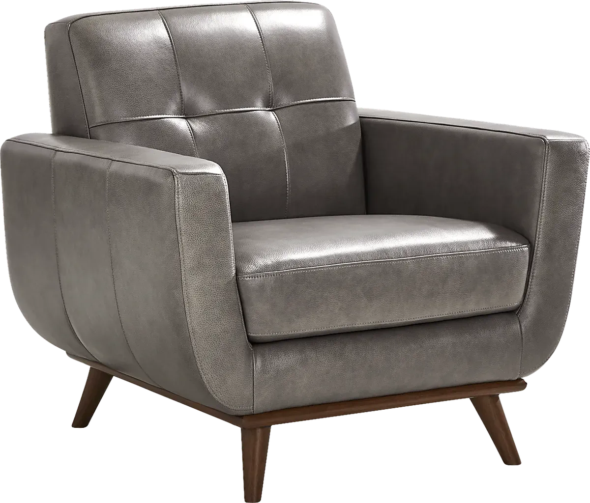 Greyson 5 Pc Gray Leather Living Room Set With Sofa, Chair, 3 Pc Table ...