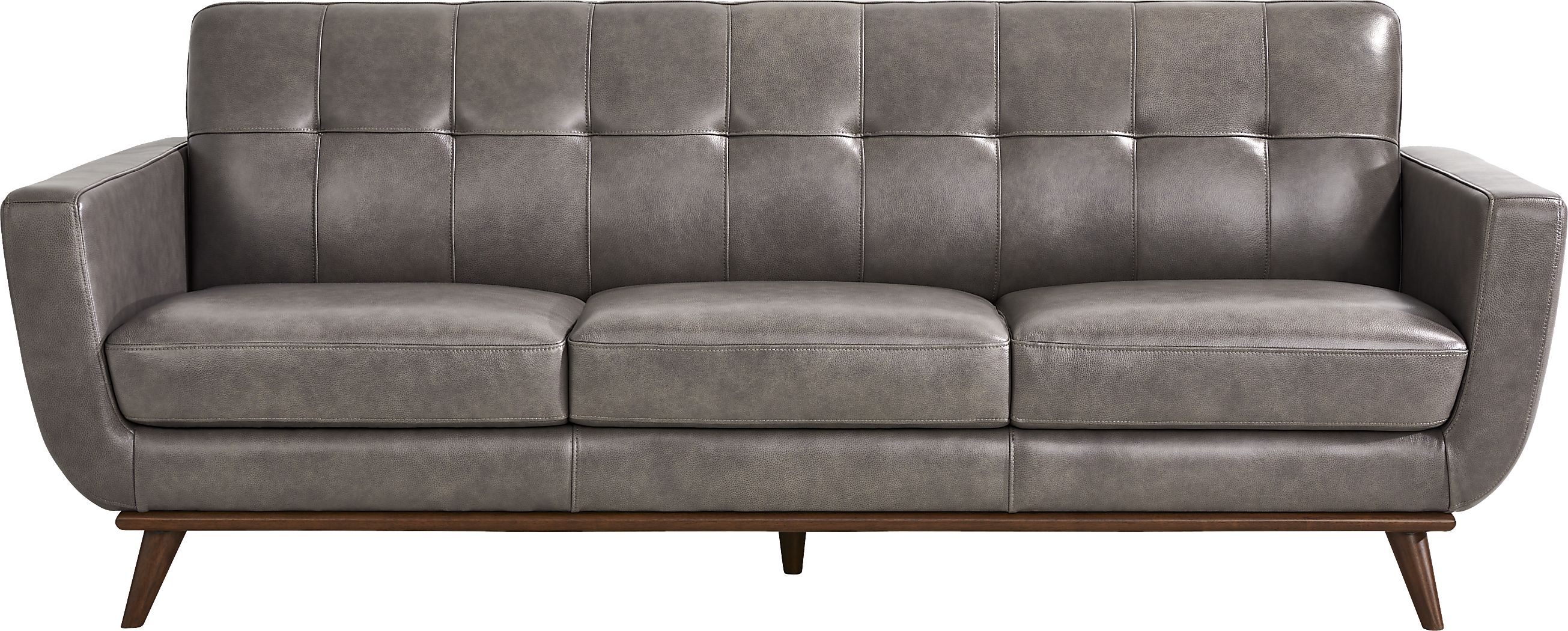 Greyson Gray Leather Sofa | Rooms to Go