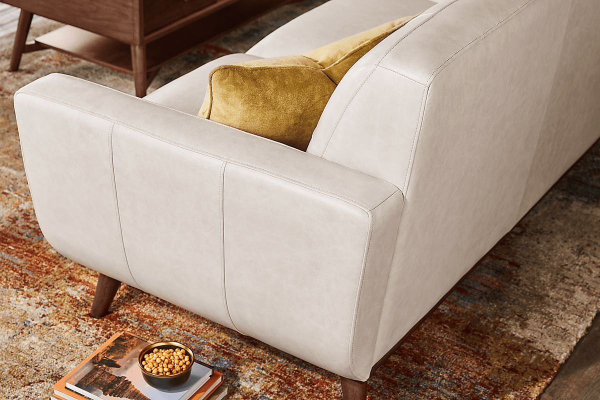 Greyson Ivory Beige Leather Sofa | Rooms to Go