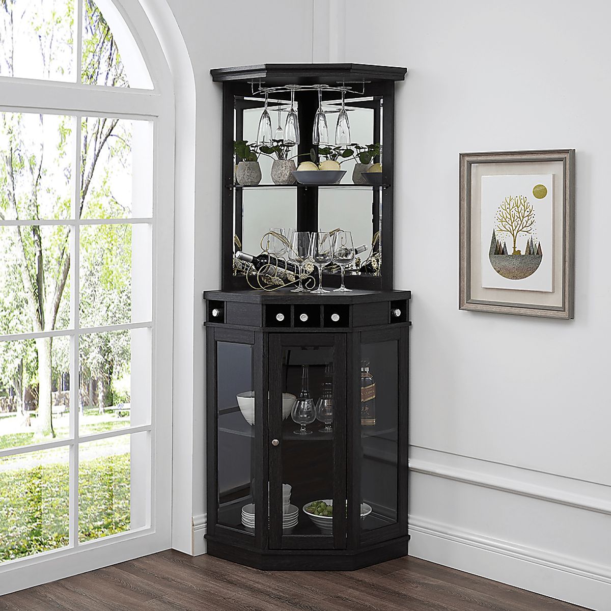 Grooveland Black Black,Colors Bar Cabinet | Rooms to Go