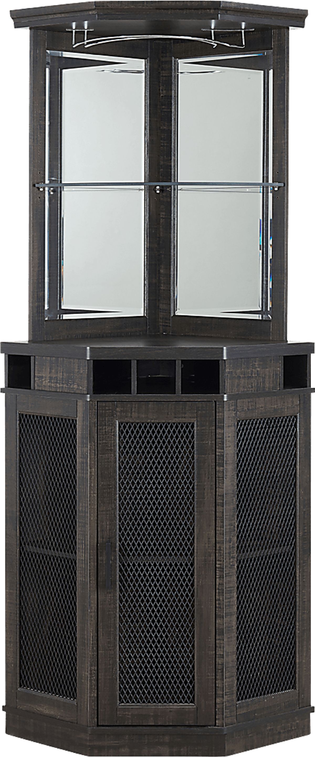 Grooveland Charcoal Gray Bar Cabinet | Rooms to Go
