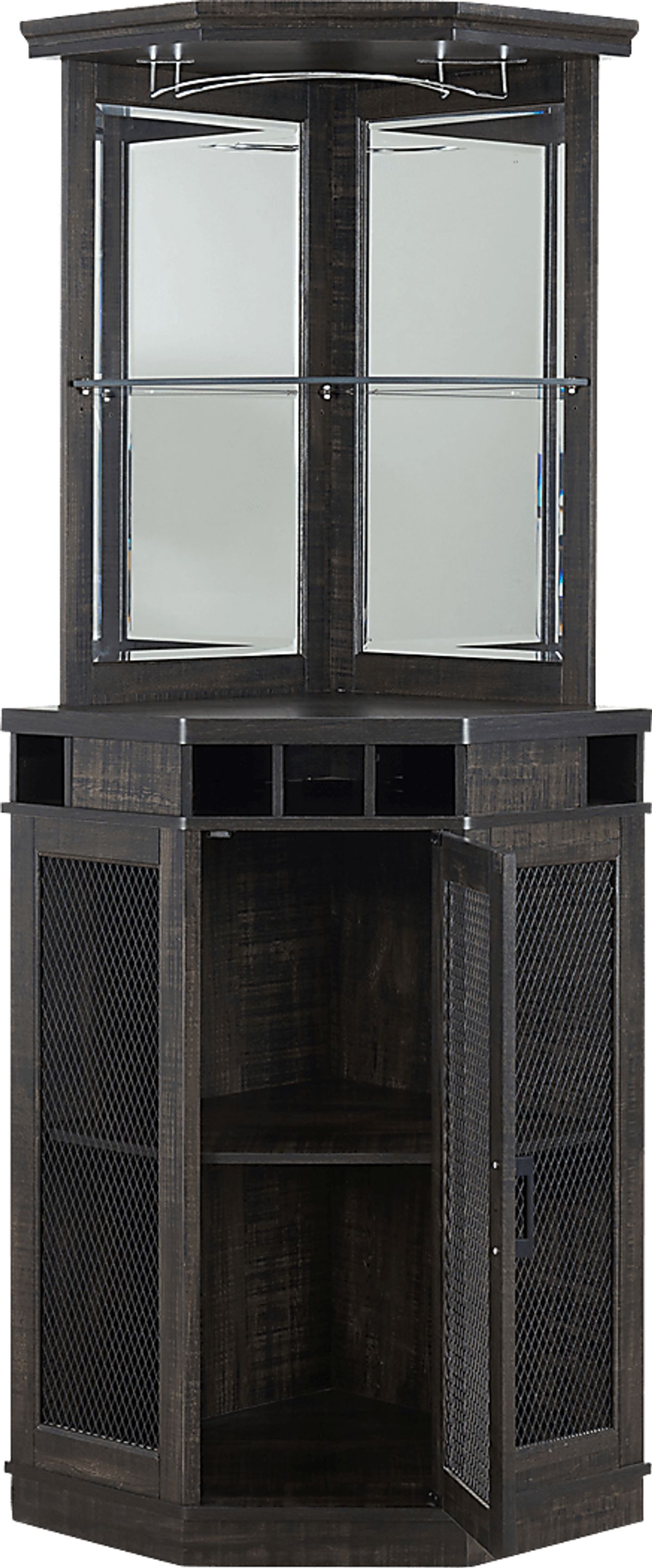 Grooveland Charcoal Gray Bar Cabinet | Rooms to Go