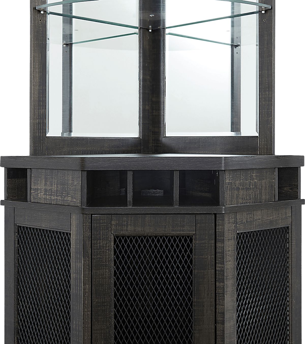 Grooveland Charcoal Gray Bar Cabinet | Rooms to Go