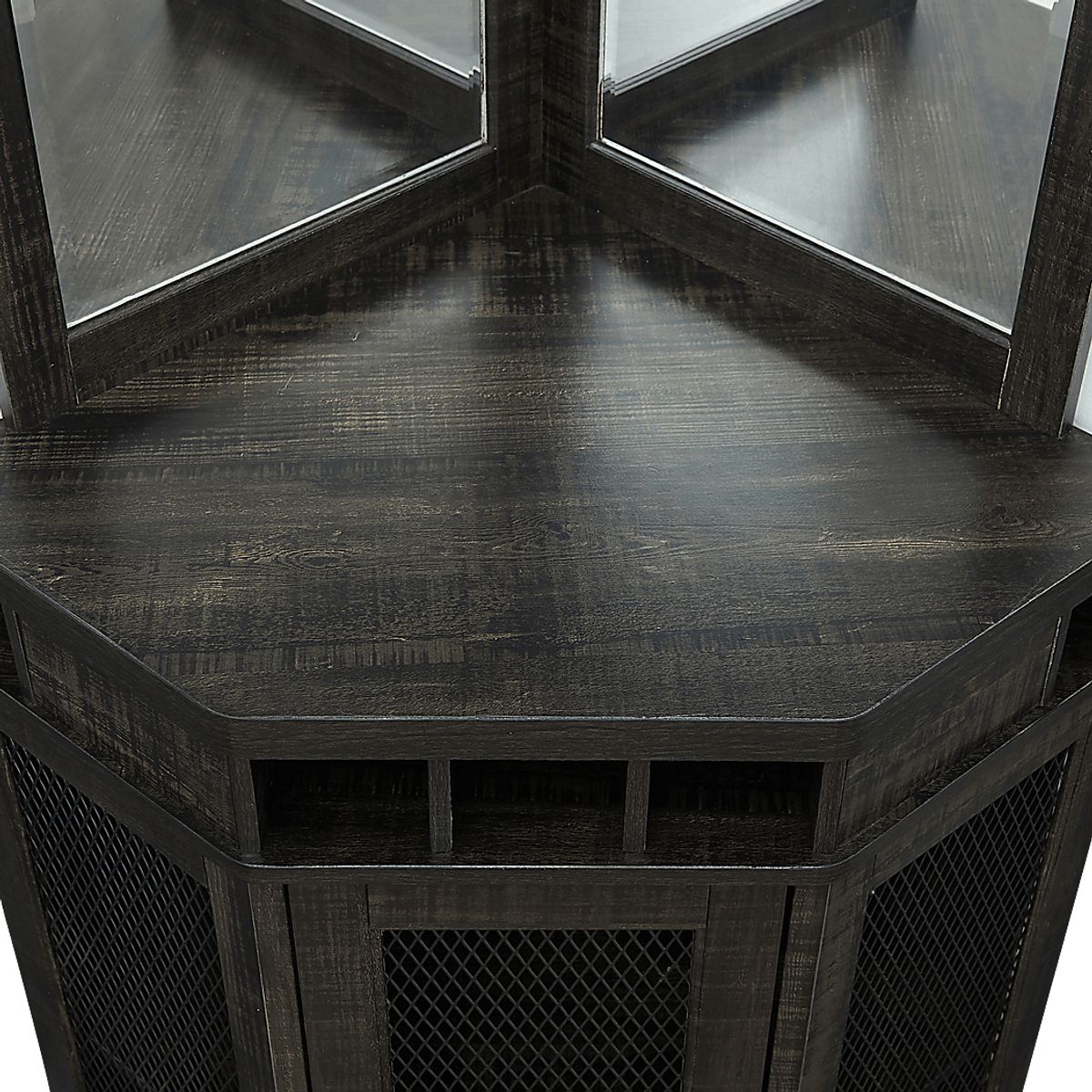 Grooveland Charcoal Gray Bar Cabinet | Rooms to Go