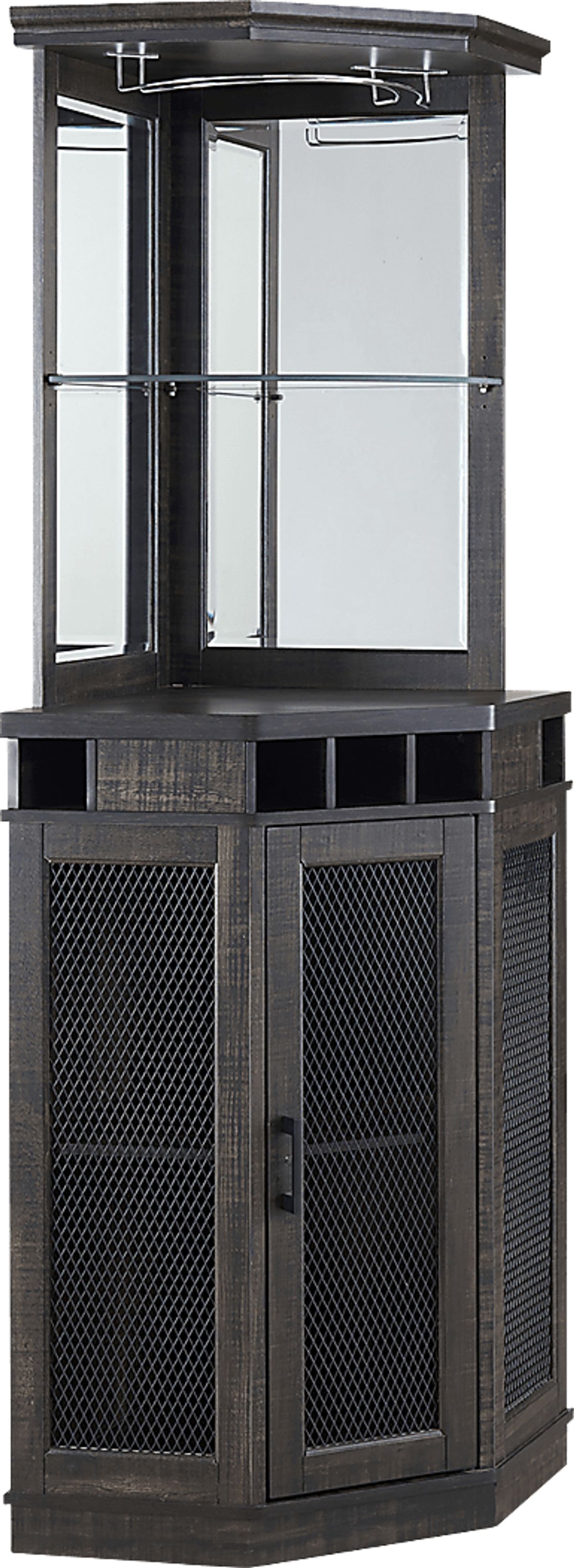 Grooveland Charcoal Gray Bar Cabinet | Rooms to Go