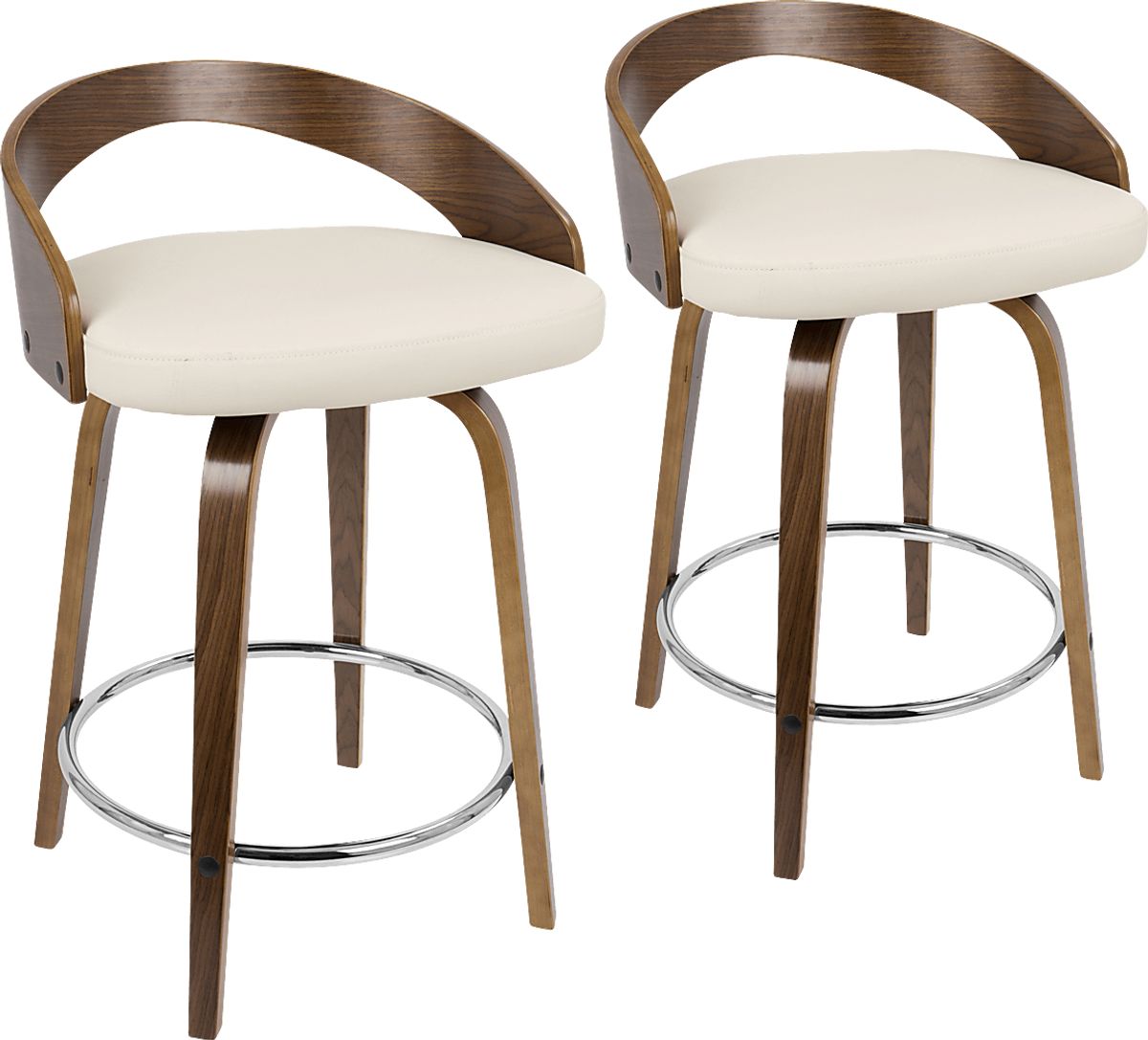 Grotto Cream Colors,Light Wood,White Counter Height Stool (Set Of 2 ...