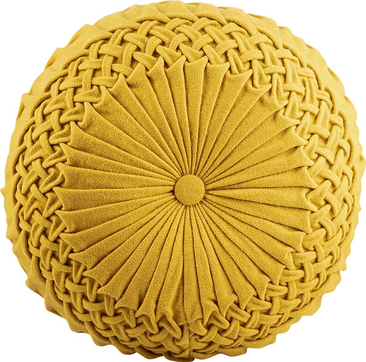 Guildwood Mustard Yellow Nylon,Wool Fabric Ottoman | Rooms to Go