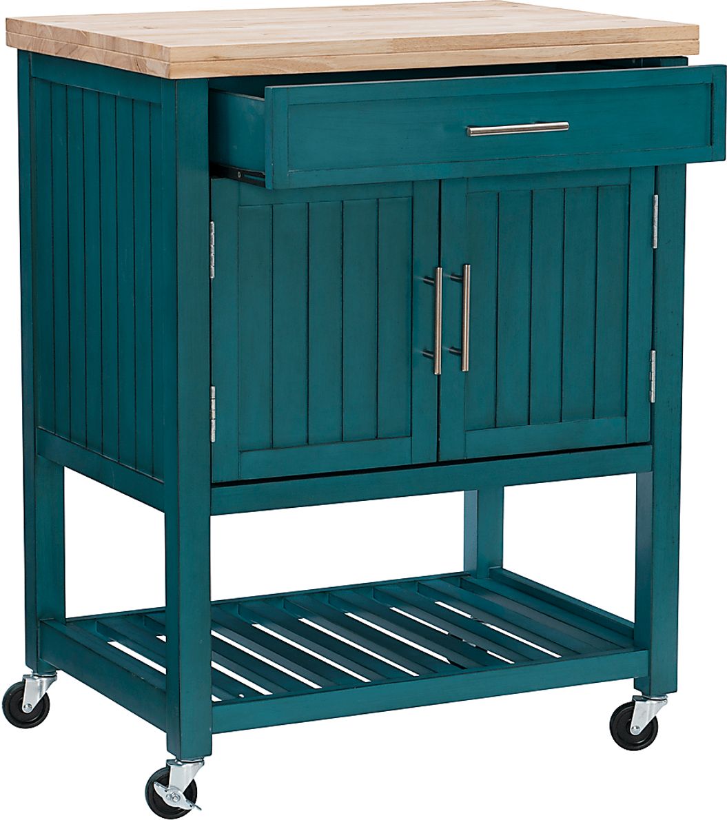 Gwendoline Teal Bar Cart - Rooms To Go
