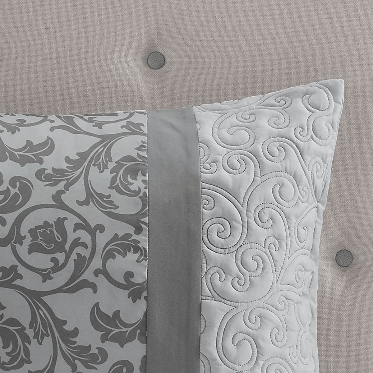 Hafnor Gray Microfiber,Polyester Fabric,Microfiber 8 Pc King Comforter ...