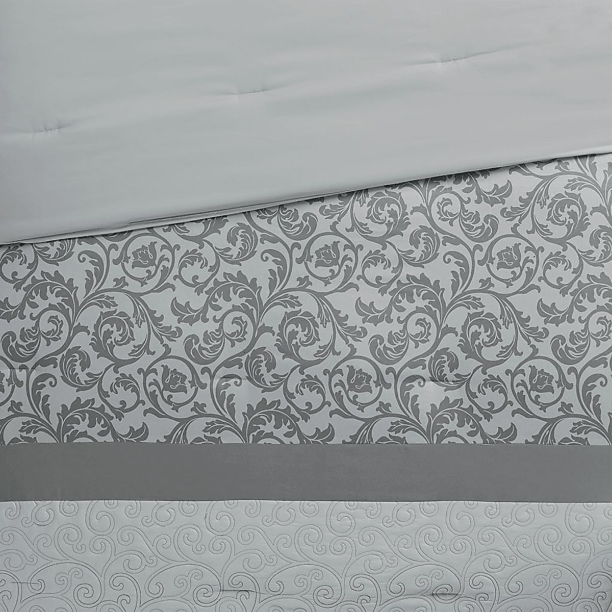 Hafnor Gray Microfiber,Polyester Fabric,Microfiber 8 Pc Queen Comforter ...