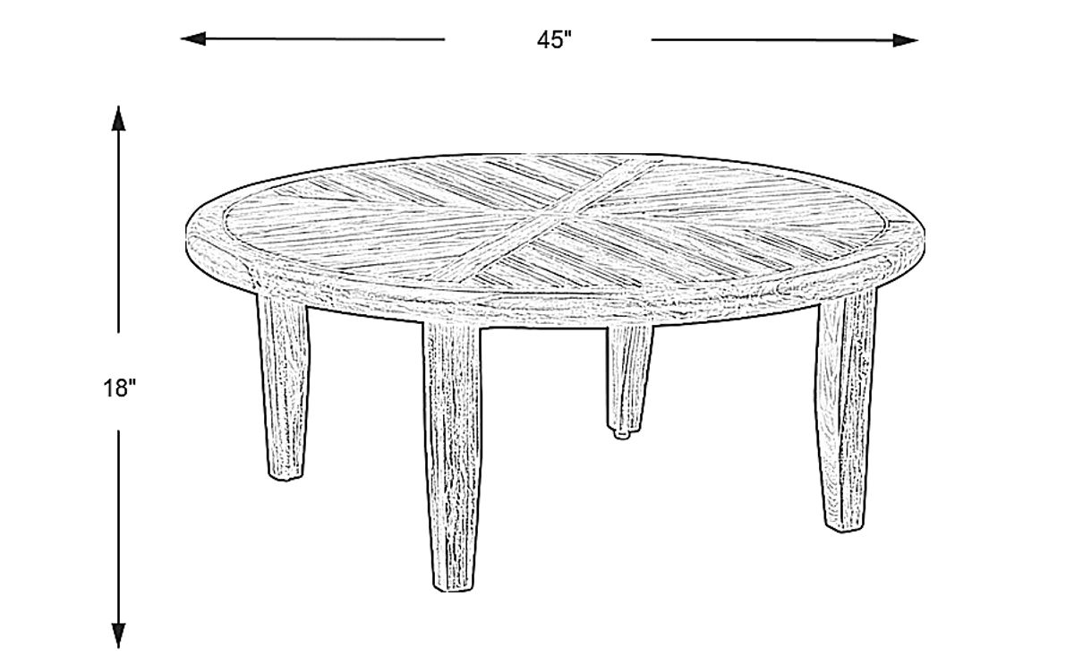 Fifth & Shore Hagen Tan Light Wood Teak Outdoor Round Chat Table ...