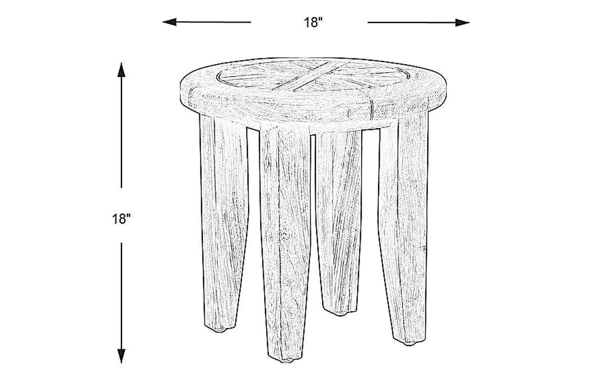 Fifth & Shore Hagen Tan Light Wood Teak Outdoor Side Table | Rooms to Go