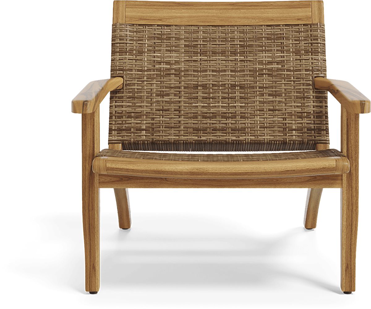 Fifth & Shore Hagen Tan Light Wood Teak Outdoor Chair | Rooms to Go