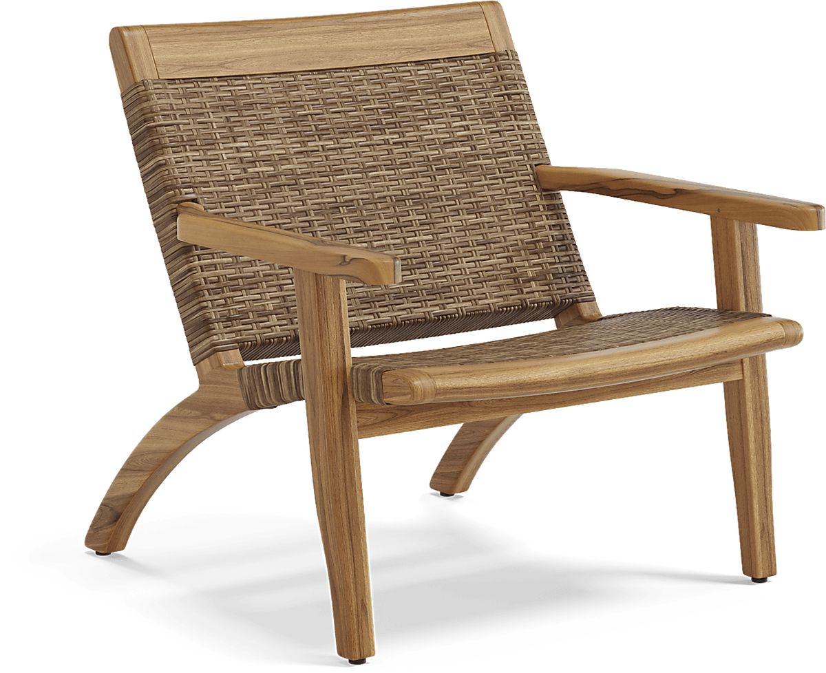 Fifth & Shore Hagen Tan Light Wood Teak Outdoor Chair | Rooms to Go