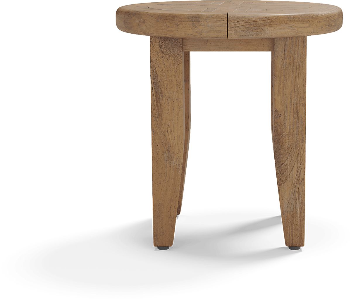 Fifth & Shore Hagen Tan Light Wood Teak Outdoor Side Table | Rooms to Go