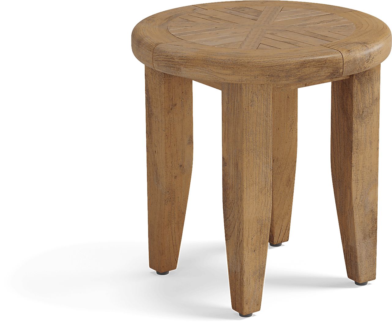 Fifth & Shore Hagen Tan Light Wood Teak Outdoor Side Table | Rooms to Go