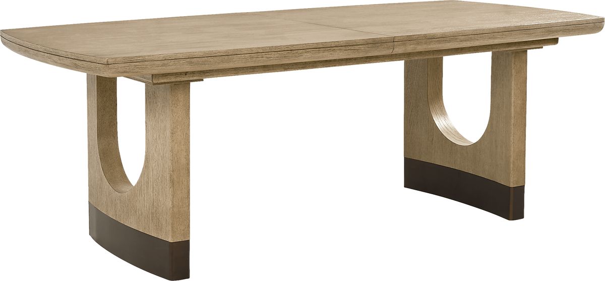 Halverson 5 Pc Honey Light Wood Dining Room Set With Trestle Dining ...