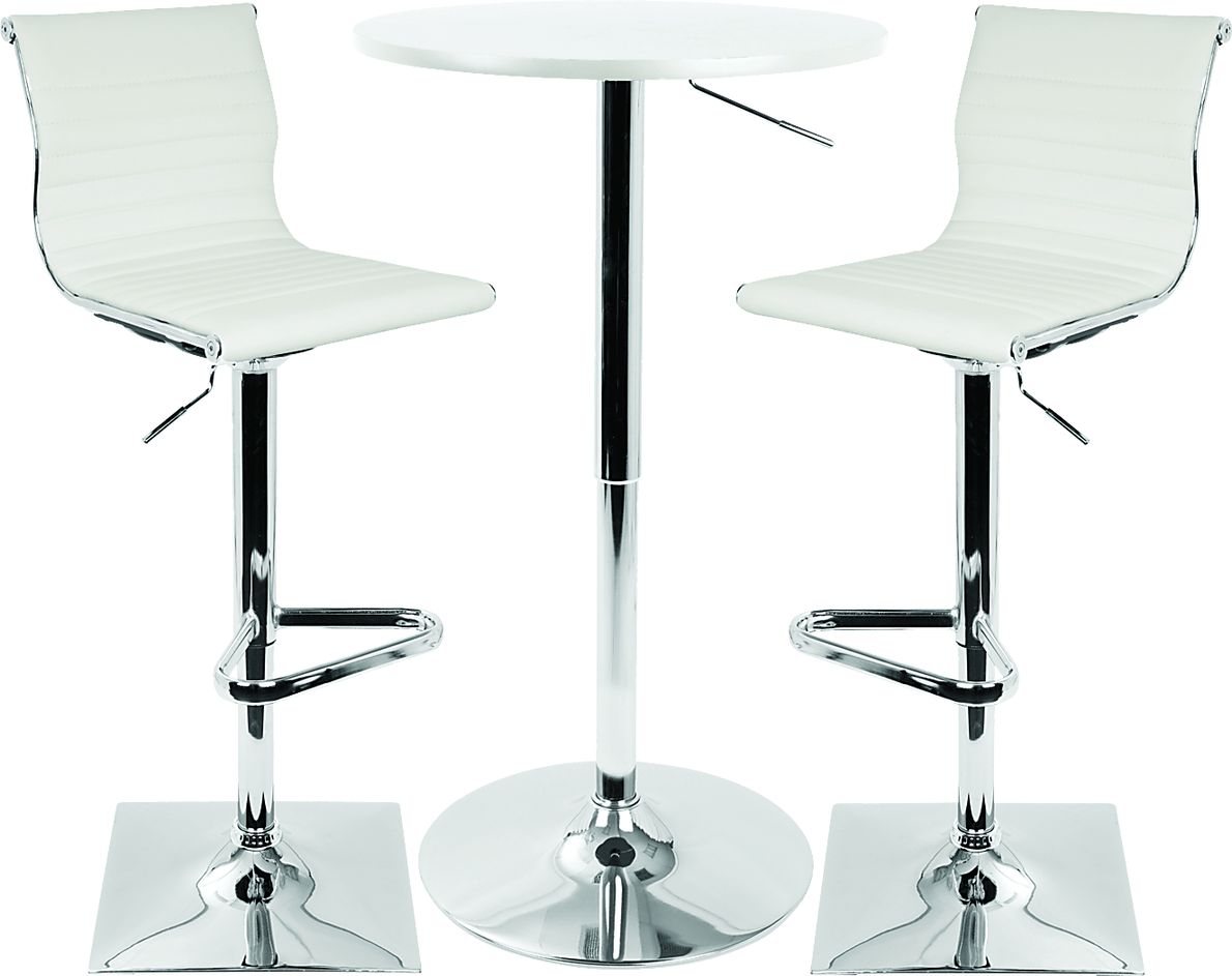 Hampden White 3 Pc Bar Height Dining Set - Rooms To Go