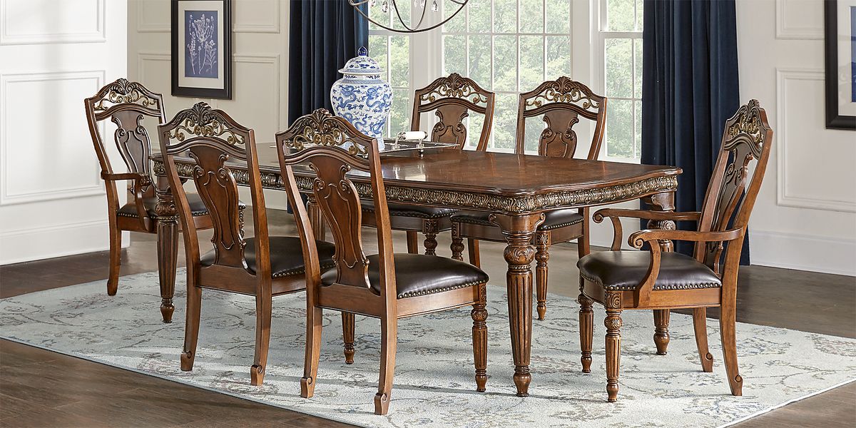 Handly Manor 5 Pc Dark Pecan Wood Dining Room Set - Rooms To Go
