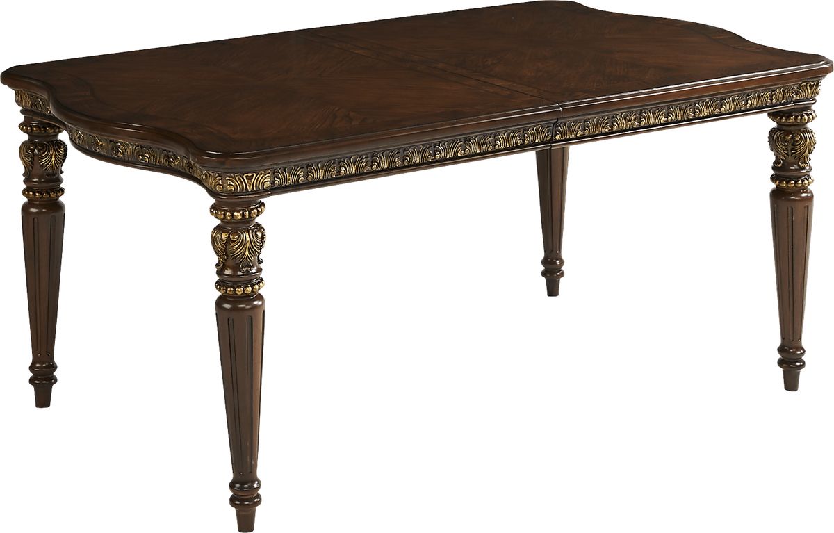 Handly Manor 7 Pc Dark Pecan Wood Dining Room Set With Dining Table ...