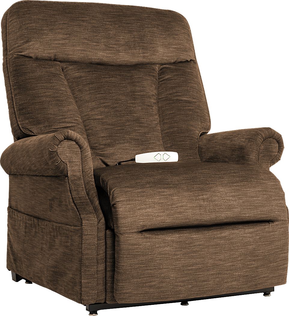 Haniya Brown Polyester Fabric Power Recliner | Rooms to Go